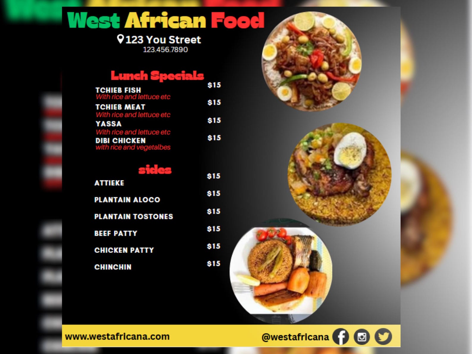 Dinner Special Flyer L Editable in Canva L Editable West African Food ...