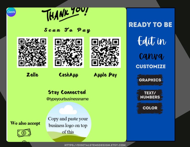 Personalized Scan-to-pay QR Code | Custom Payment Sign for Businesses ...