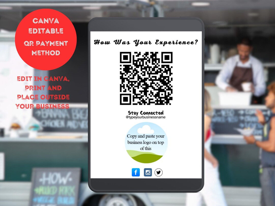 QR Code Customer Review Template for Canva.elevate Your Business ...