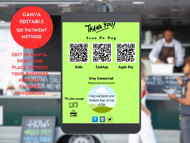 Personalized Scan-to-pay QR Code | Custom Payment Sign for Businesses ...