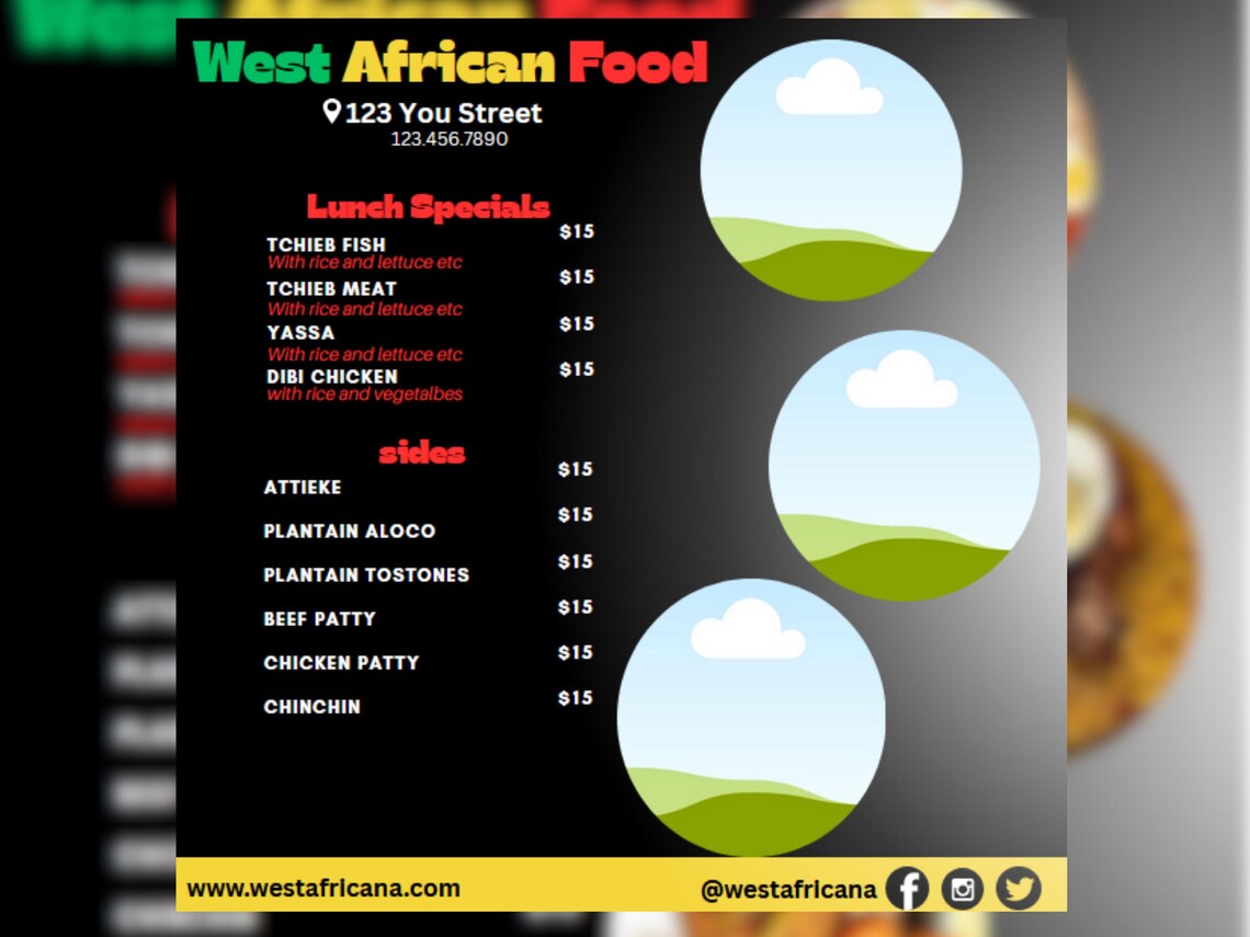 Dinner Special Flyer L Editable in Canva L Editable West African Food ...