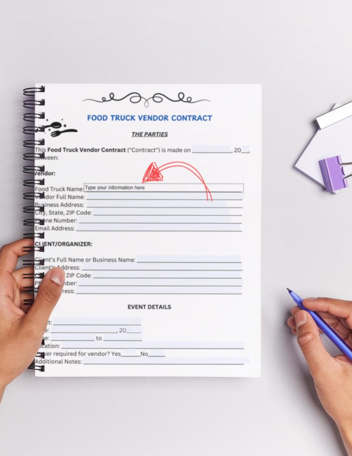 Editable Food Truck Contract Template | Printable Food Service ...