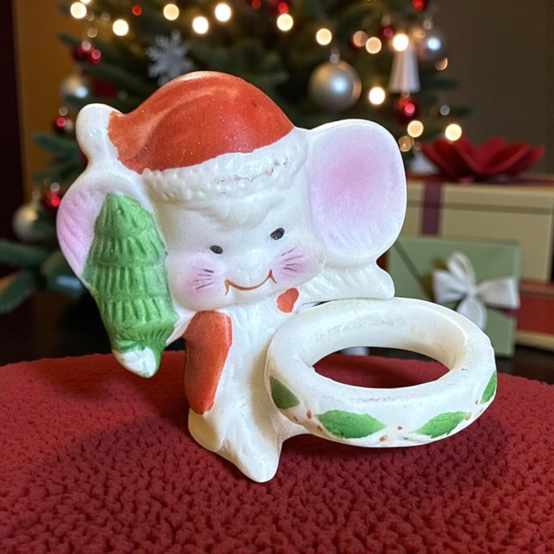 Vintage Lenox Candle Christmas Mice Taper Candle Hugger Porcelain ...
