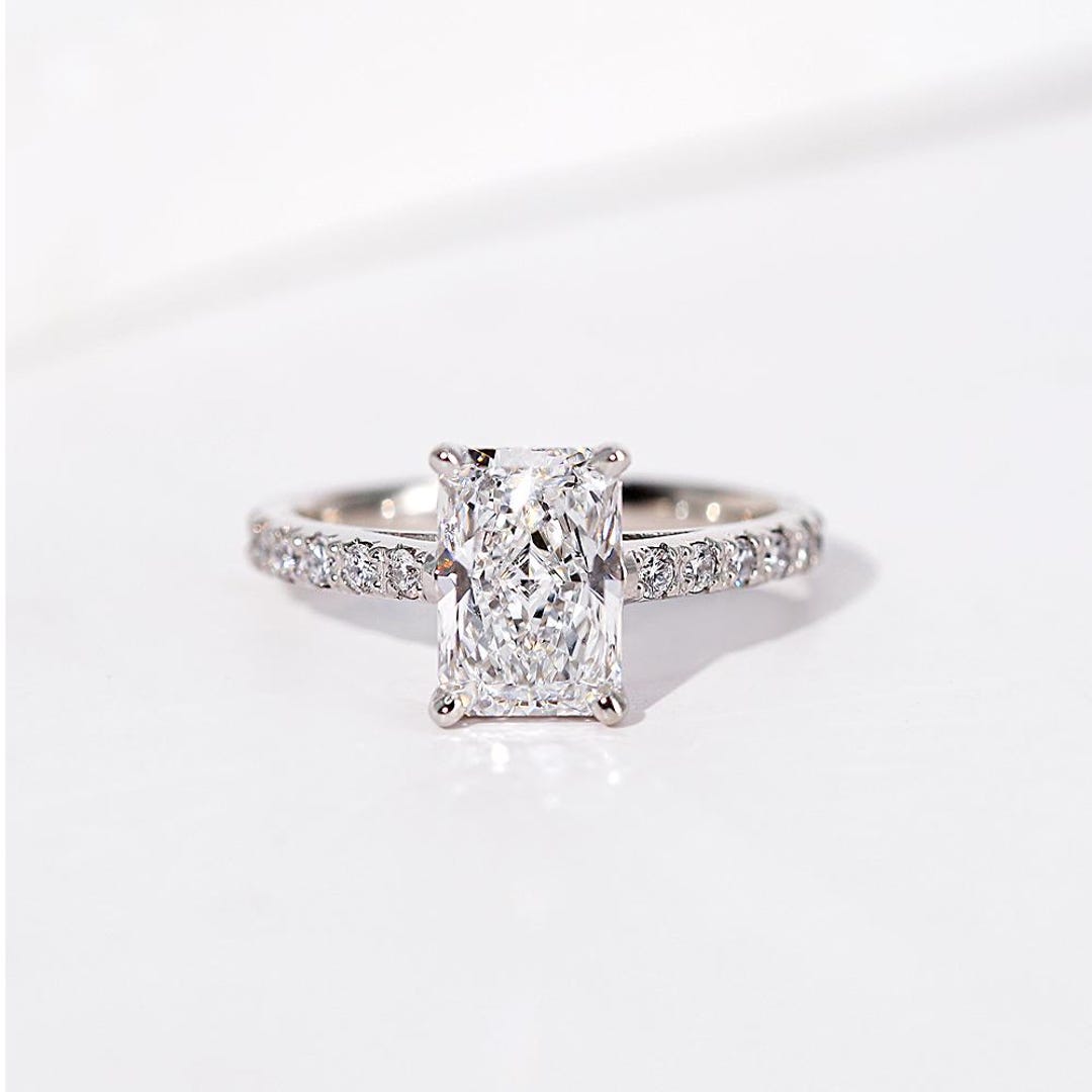 Radiant Cut Solitaire Diamond Ring | Lab Grown | Gold Engagement Ring ...