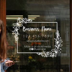 Custom Business Window Decal 1,company Name Logo Window Wall Sticker ...