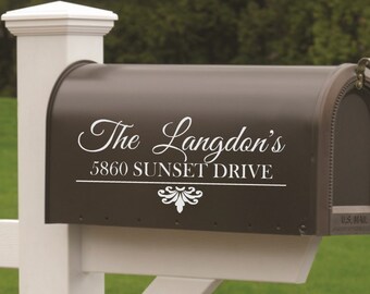Mailbox Vinyl Decal-custom Name and Address-set of Two-vinyl | Etsy