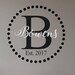 Circle Monogram Name Est Date vinyl Wall Decal Vinyl Lettering Decor ...