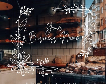 Business Window Decal Customizable 4 your Company Name Business Hours ...