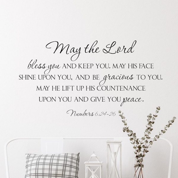 Religious Wall Decal May the Lord Bless You and Keep You - Etsy