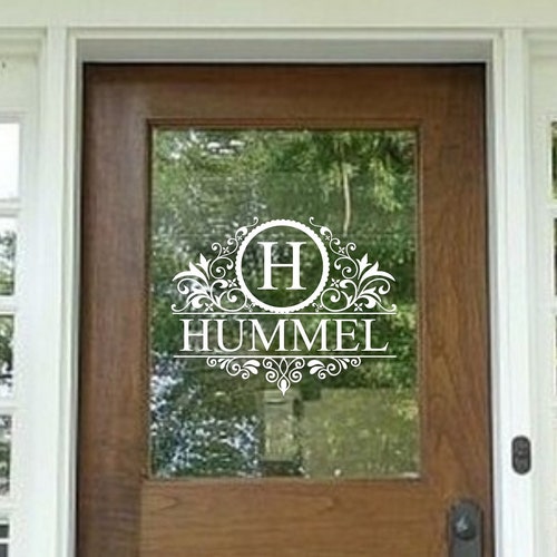 Personalized Monogram Glass Door Decal Front Door Decal Family - Etsy