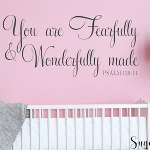You Are Fearfully and Wonderfully Made-psalm-vinyl Wall Decal-bible ...