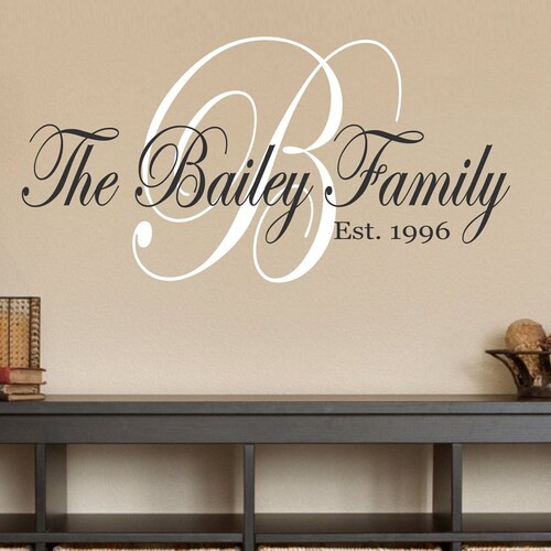 Personalized Family Name Wall Decal Custom Family Name Vinyl - Etsy