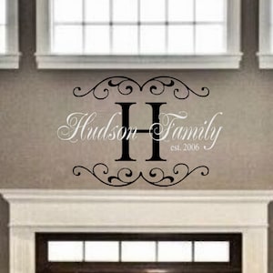Personalized Family Name Est Date-vinyl Wall Decal-lettering-entryway ...