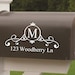 Mailbox Vinyl Decal-monogram Scroll Frame With Address -set of Two ...