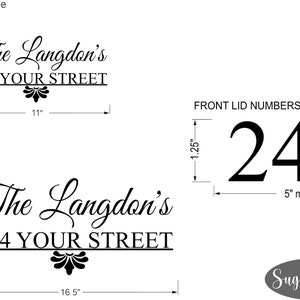 Mailbox Vinyl Decal-custom Name and Address-set of Two-modern Address ...