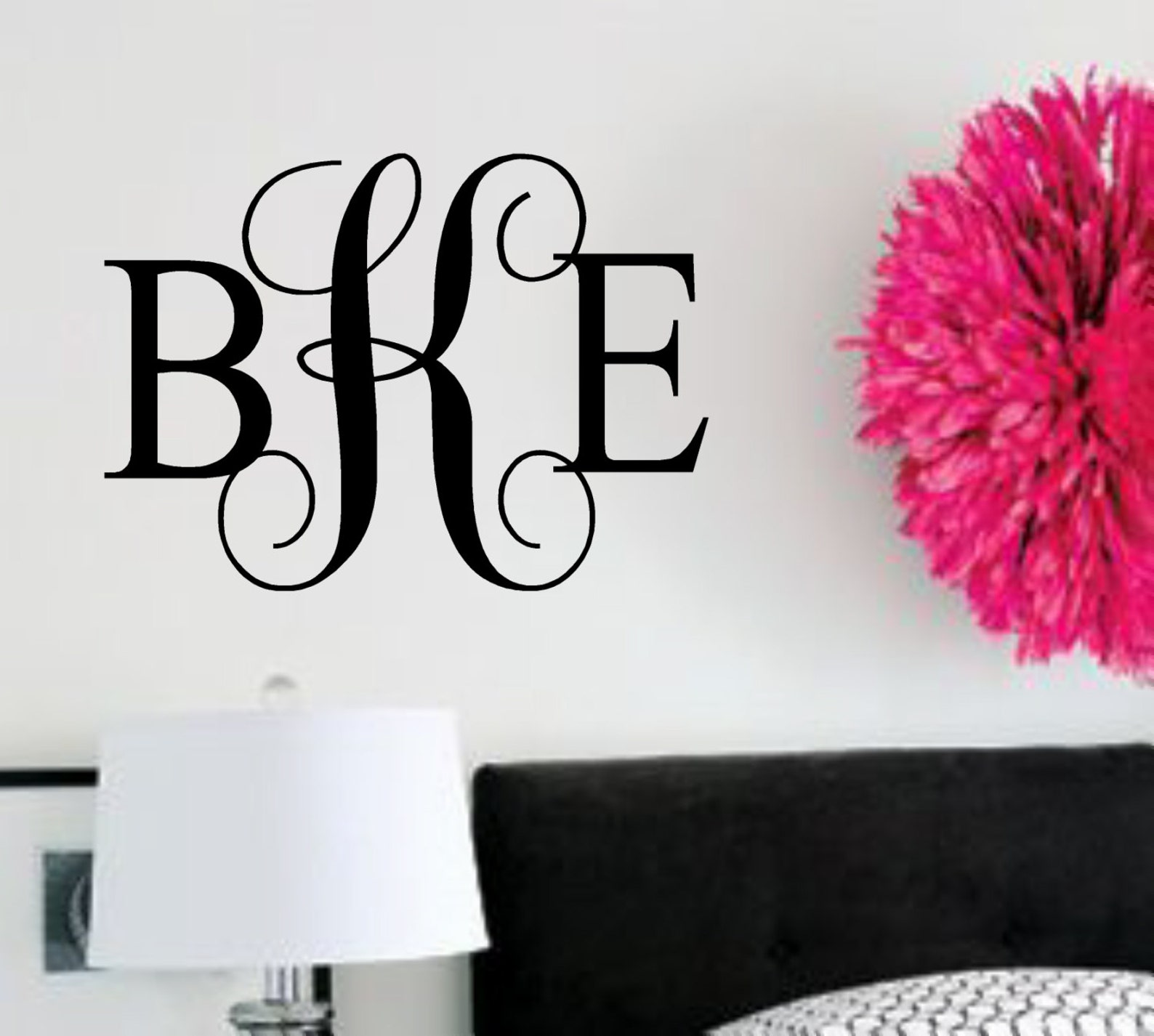 Personalized Monogram Initials Vinyl Wall Decal Lettering - Etsy