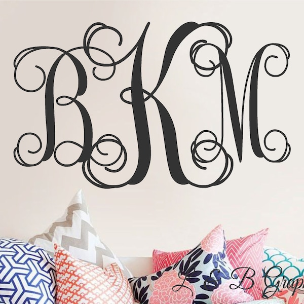 Monogram Wall Decal - Etsy
