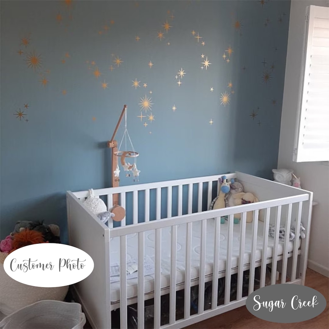 Sparkly Starburst Vinyl Wall Decals-88 Stars-mid Century Modern, 1950s ...