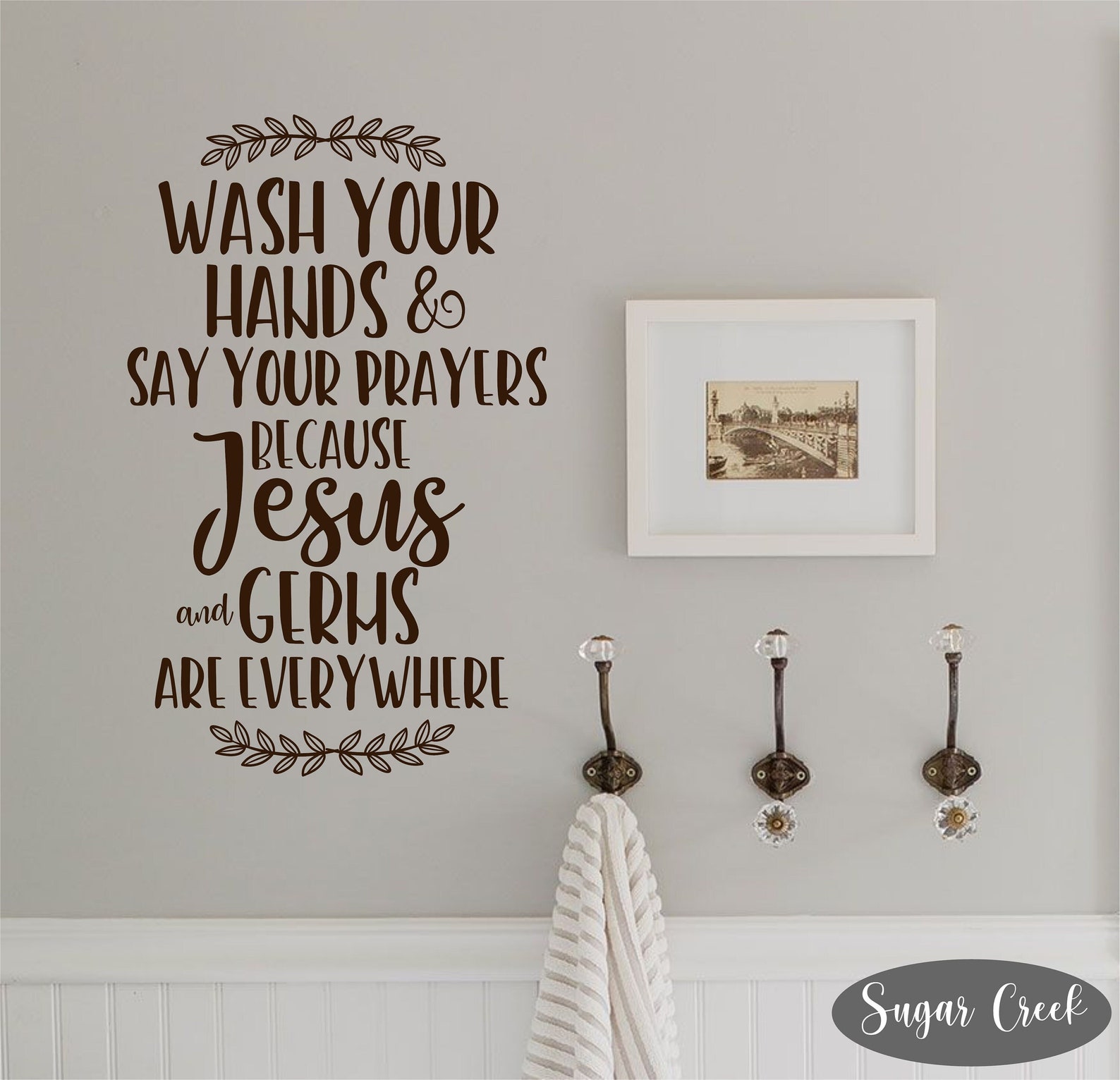 Bathroom Decal Wash Your Hands and Say Your Prayers Because - Etsy