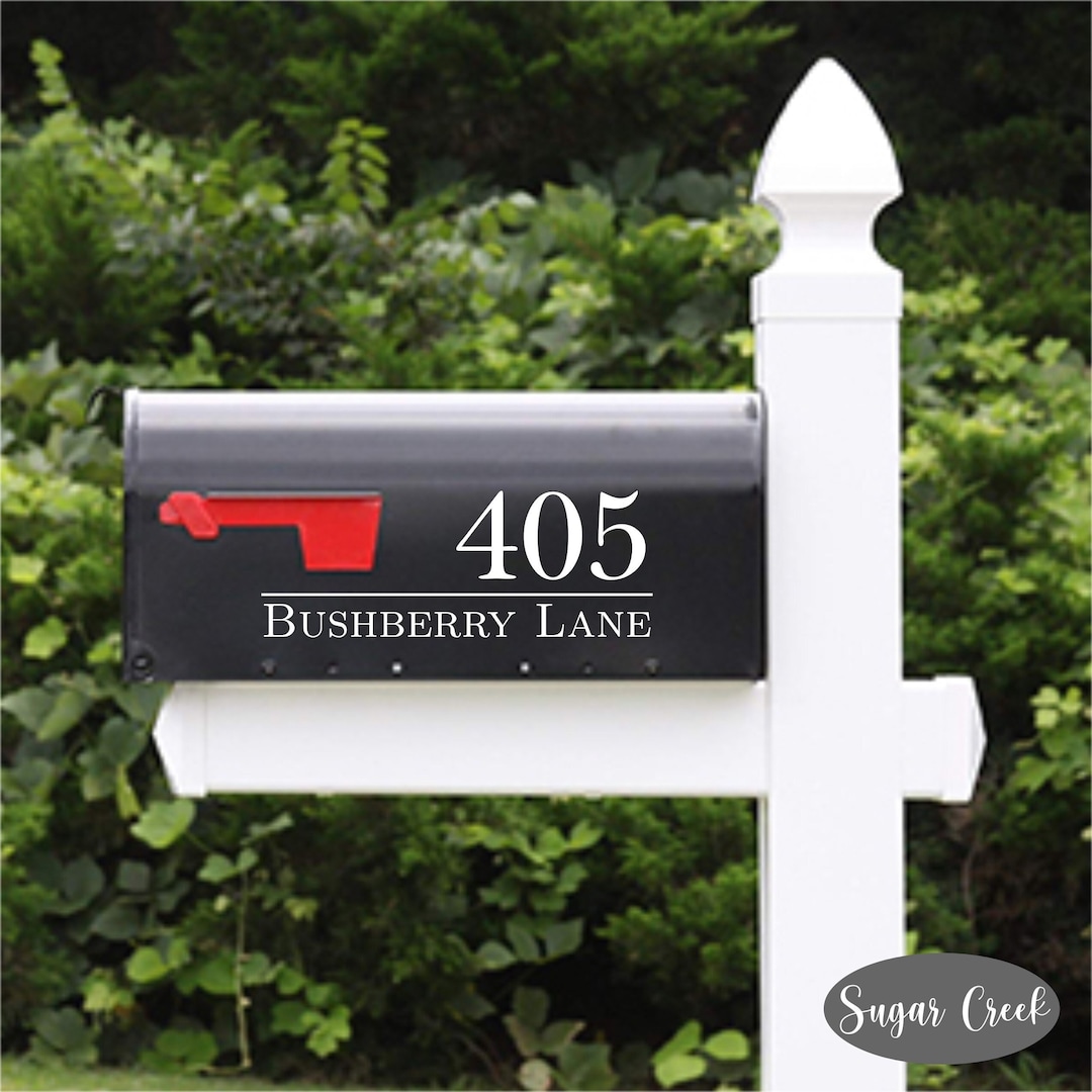Mailbox Numbers Personalized Street Address Vinyl Decal - Street Name ...