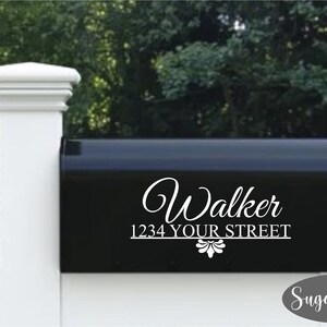 Mailbox Vinyl Decal-custom Name and Address-set of Two-modern Address ...