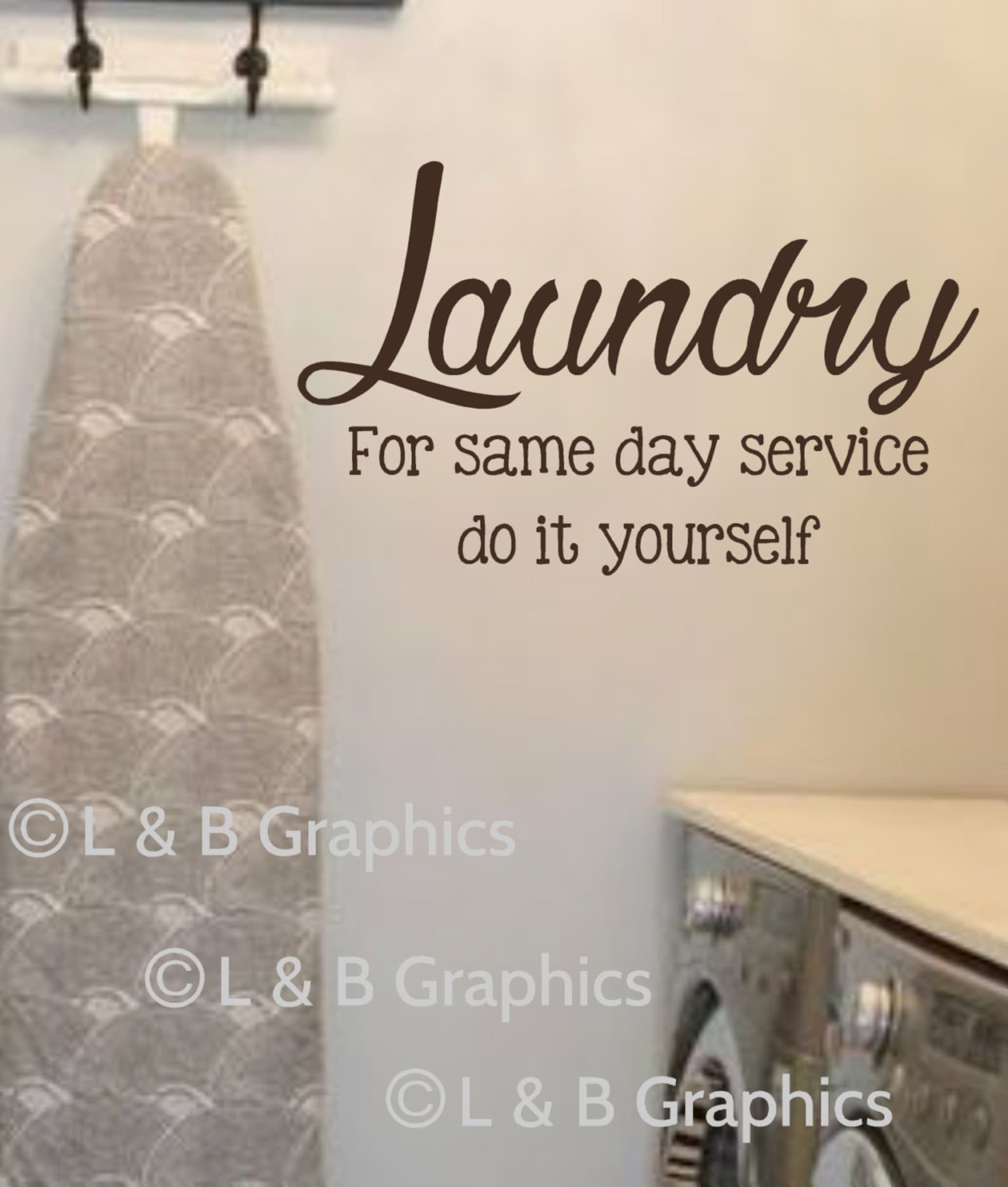 Laundry for Same Day Service Do It Yourself Vinyl Wall Decal - Etsy