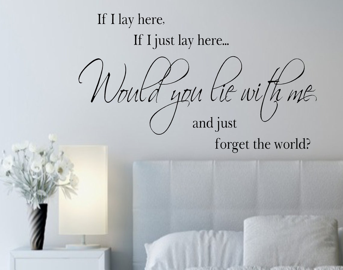 If I Lay Here, If I Just Lay Here... Vinyl Wall Decal- Lyrics Decal ...