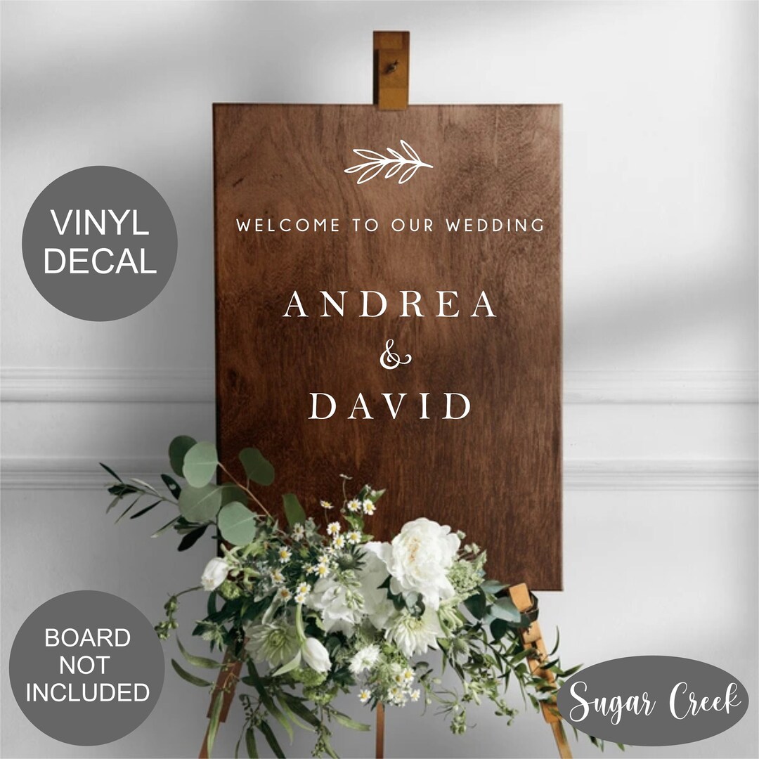 Welcome Wedding Decal Rustic Wedding Decal Personalized Wedding Wedding ...