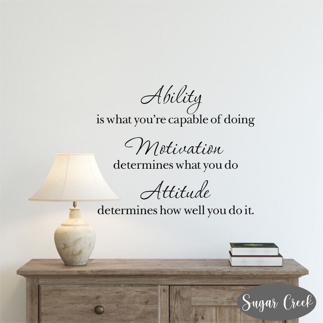 Ability Motivation Attitude Vinyl Wall Decal- Inspirational Verse ...