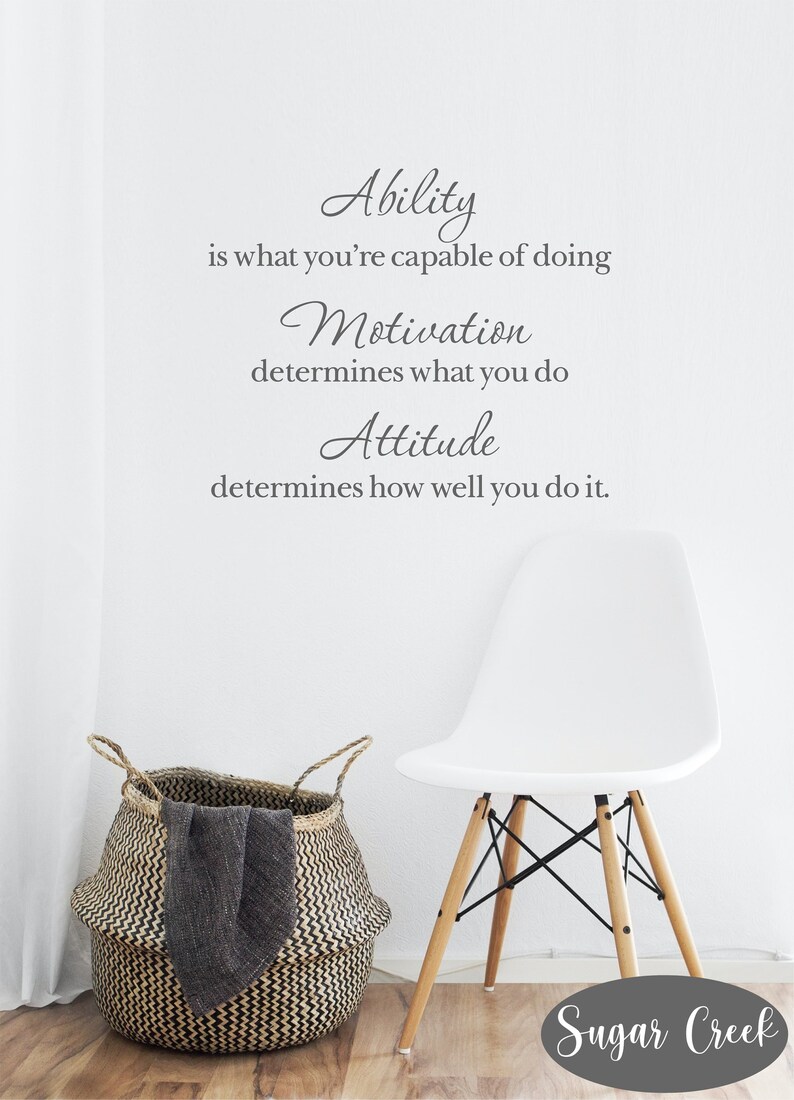 Ability Motivation Attitude Vinyl Wall Decal- Inspirational Verse ...