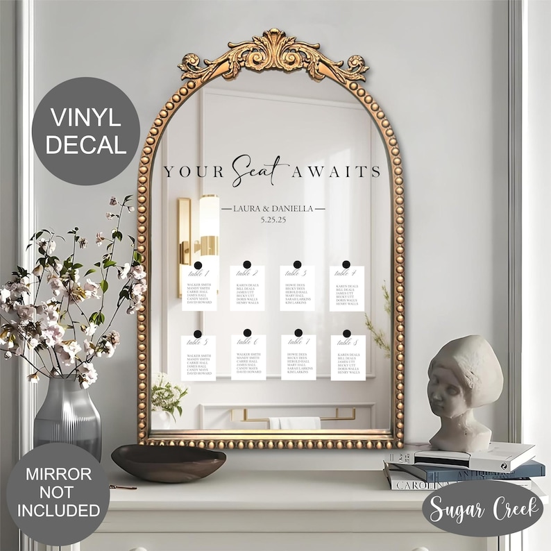 Seating Chart Decal-your Seat Awaits-wedding Names and Date-find Your ...