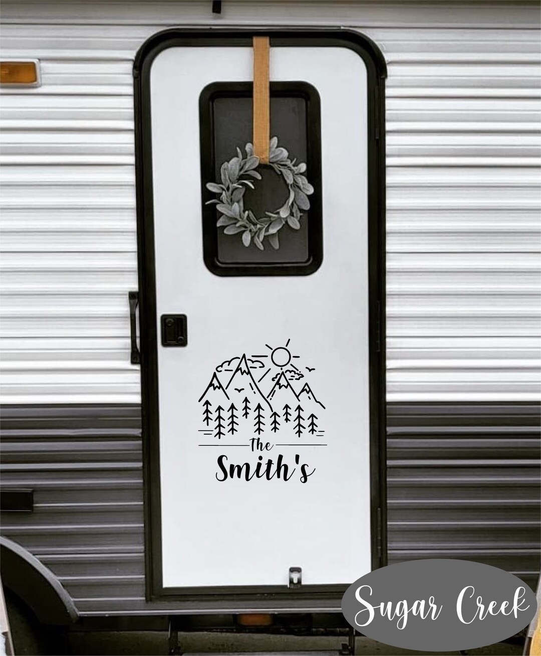 Camper Decal- Personalized - Mountains- Trees- RV Decor- RV Decal ...