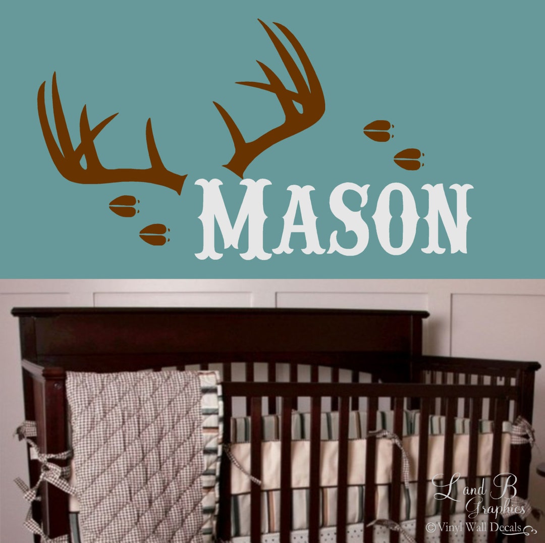 Hunting Wall Decal-antlers With Name- Boy or Girl Room Decor ...