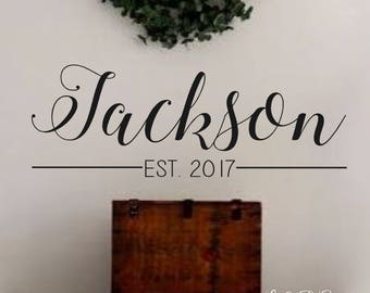 Last Name Wall Decal - Etsy