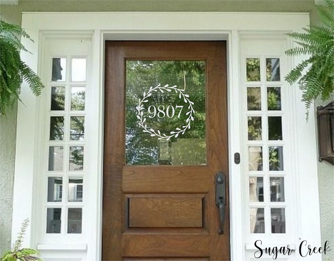 Front Door Address Decal -vinyl Decal-personalized Storm Door Decal ...