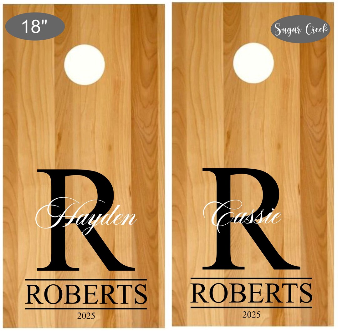 Cornhole Decals-monogram With Names #2- Wedding Cornhole- Anniversary ...