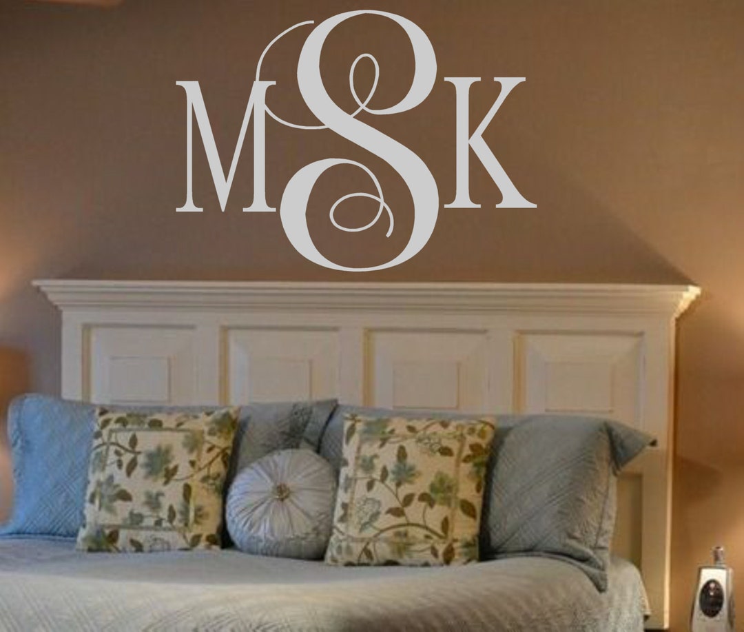 Personalized Monogram Initials Vinyl Wall Decal Lettering Decor Words ...