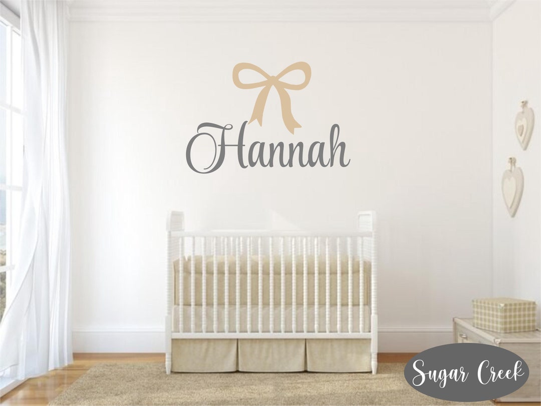 Bow Girls Name Wall Decal- Coquette Bow-personalized Girls Name Bow ...