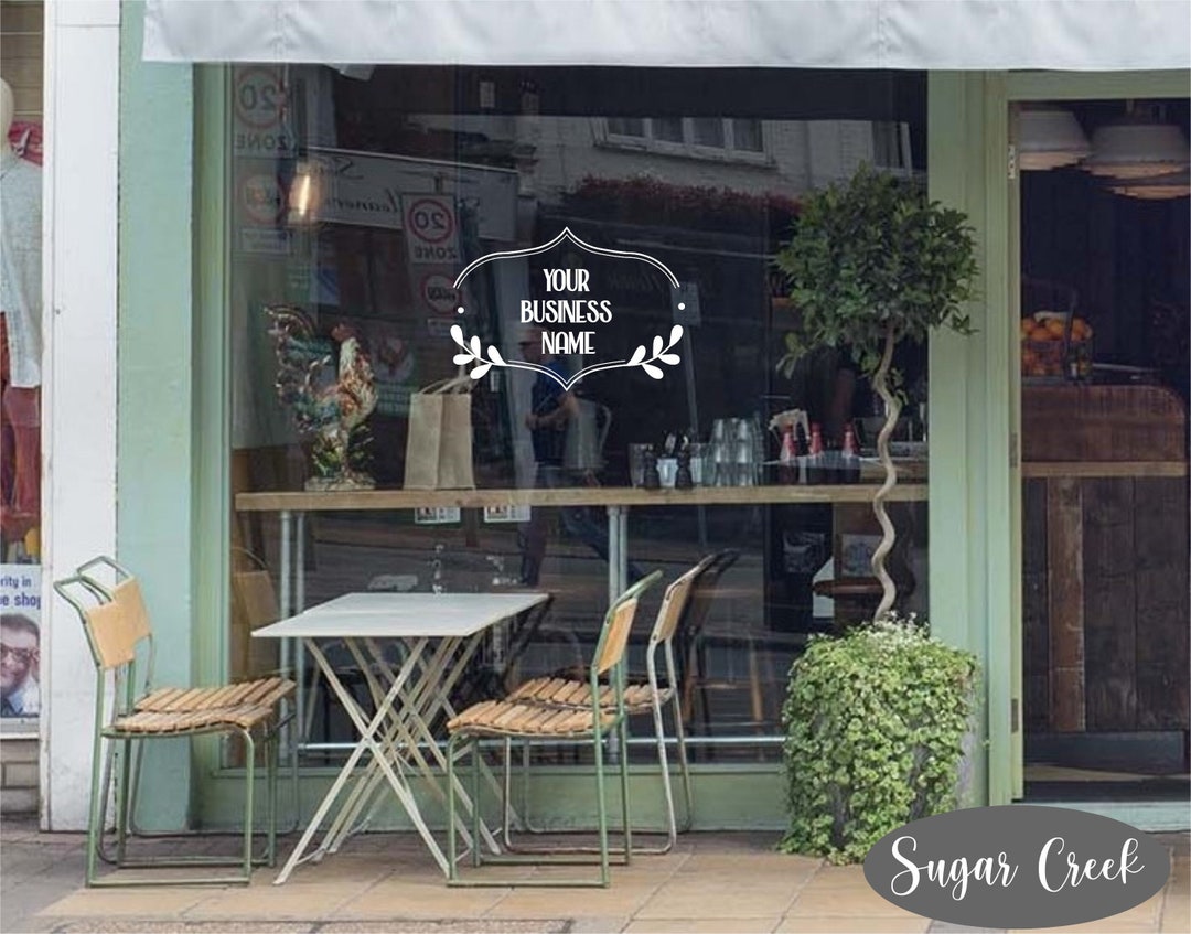 Customized Storefront Vinyl Decal- Your Business Name- Store Hours ...