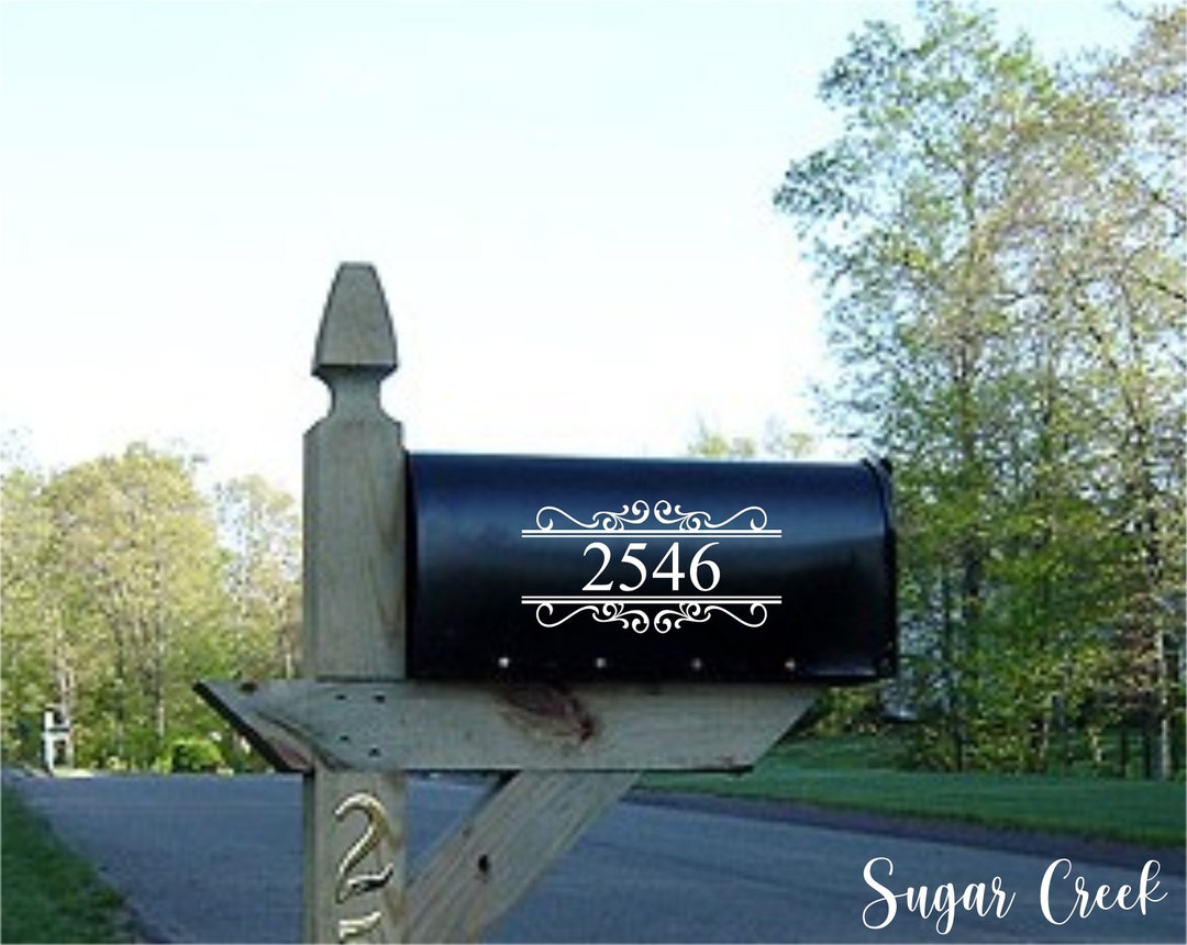 Mailbox Numbers With Scroll-vinyl Decal- Set of Two-vinyl Numbers-curb ...