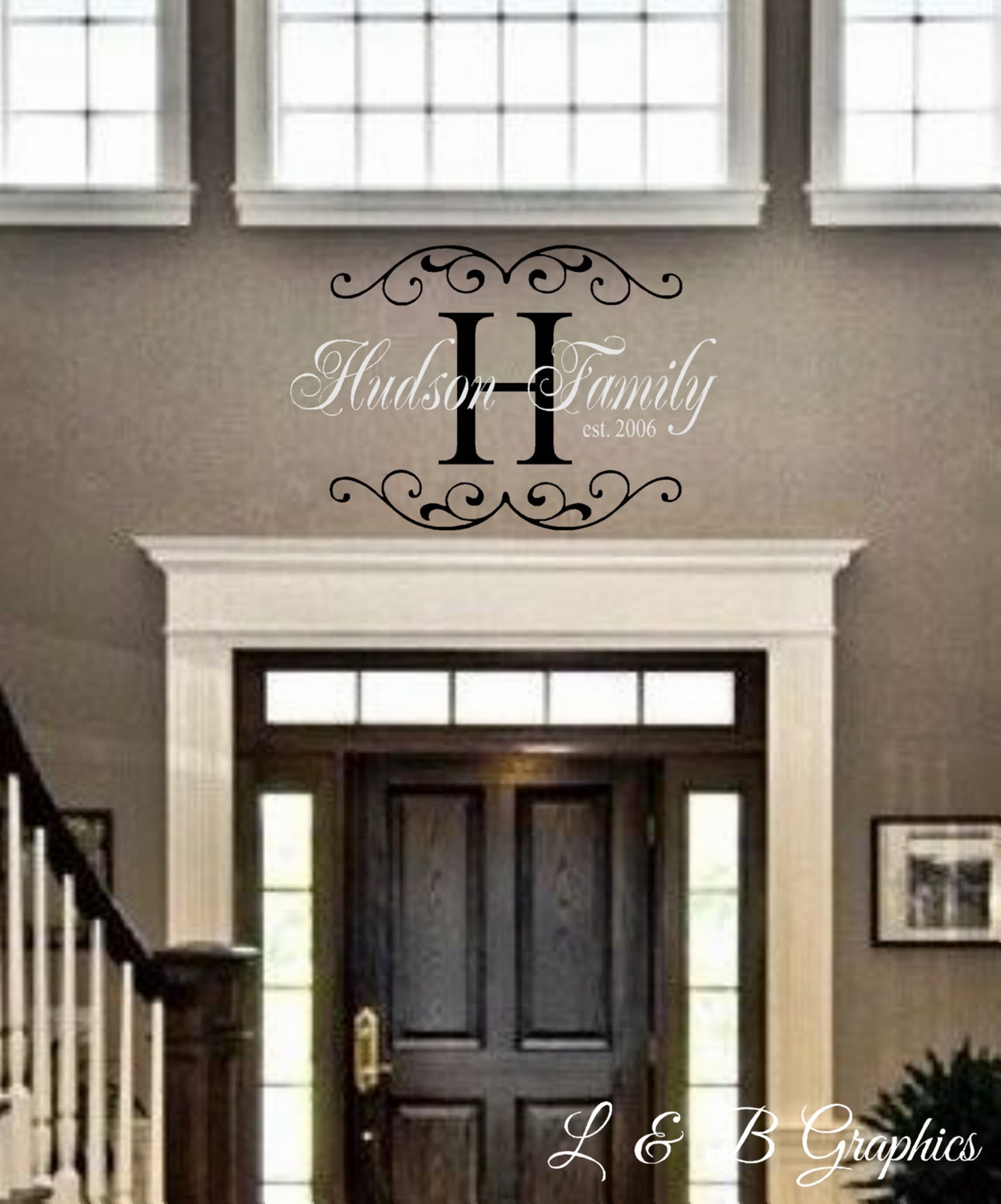 Personalized Family Name Est Date-vinyl Wall Decal-lettering-entryway ...
