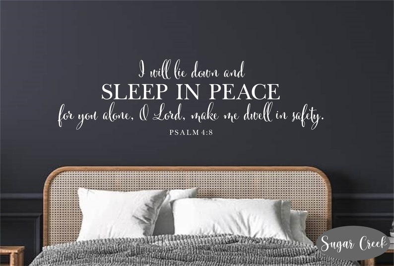 I Will Lie Down and Sleep in Peace-vinyl Wall Decal- Christian Wall ...