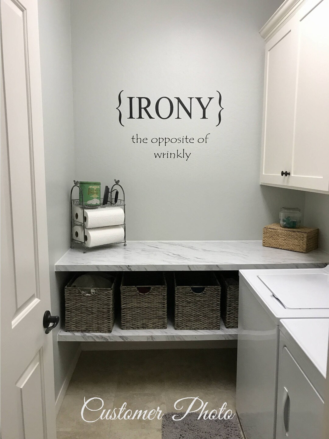Laundry Room IRONY the Opposite of Wrinkly-vinyl Wall Decal- Home Decor ...