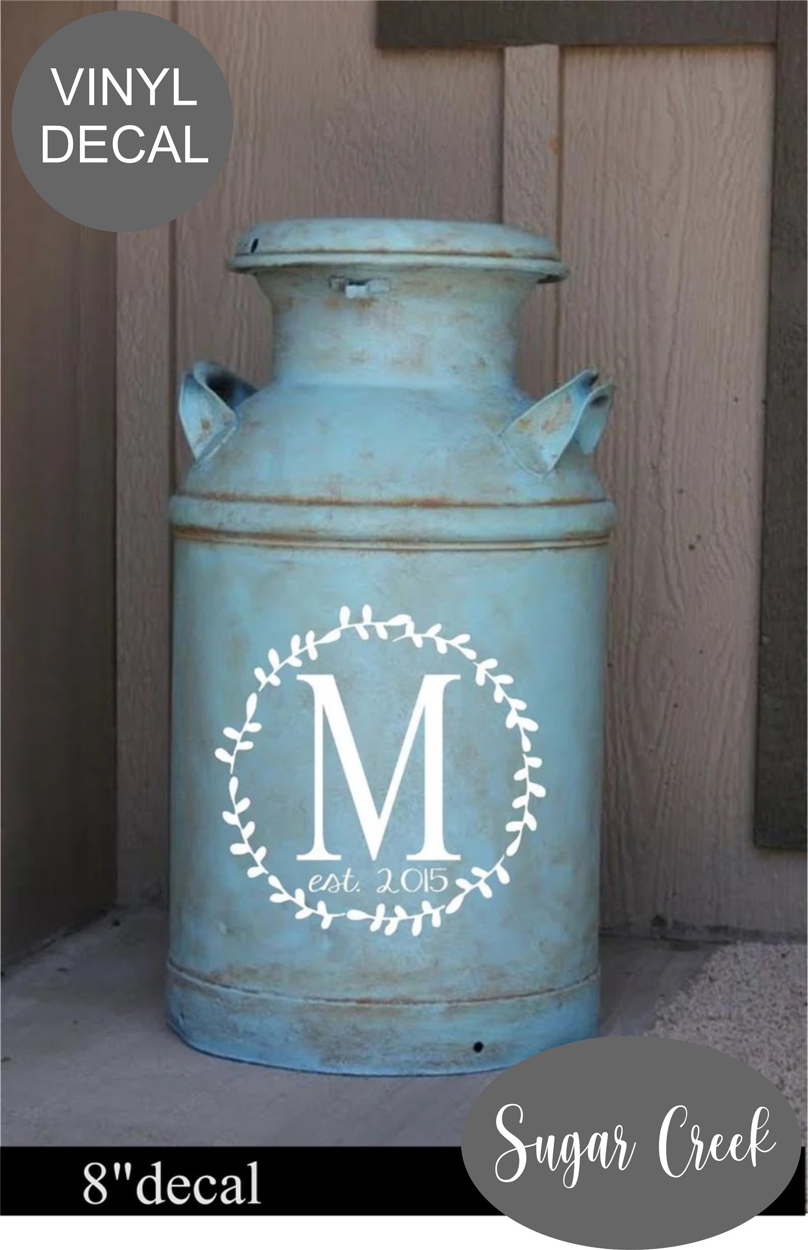 Milk Can Decal Vinyl Decal Only Farmhouse Decor Monogram - Etsy