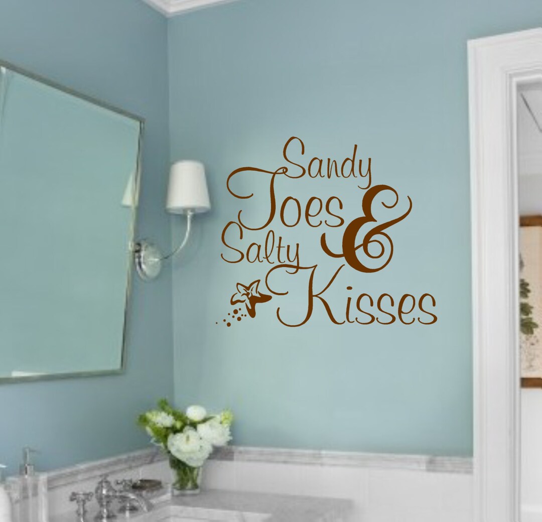 Vinyl Wall Decal- Sandy Toes & Salty Kisses-vinyl Wall Decal Beach ...