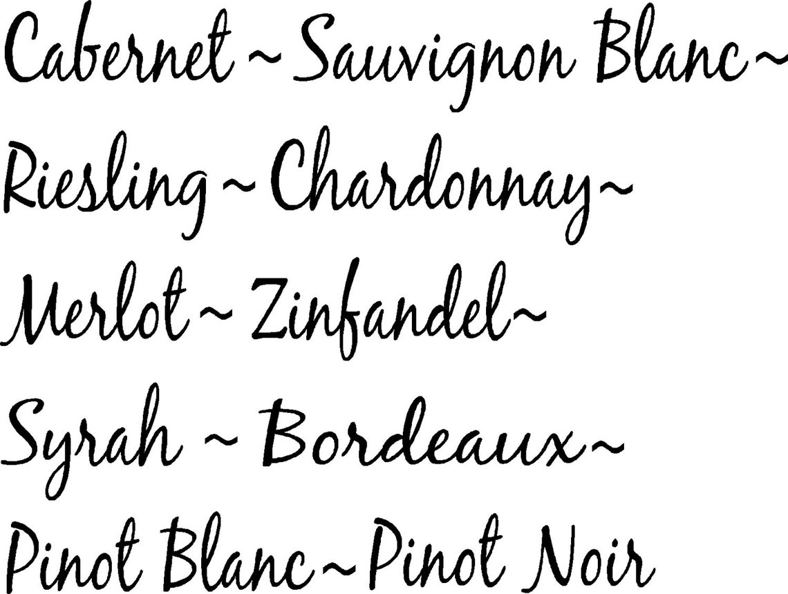 Wine List Border Vinyl Wall Decal Décor Lettering Sticker Art - Etsy