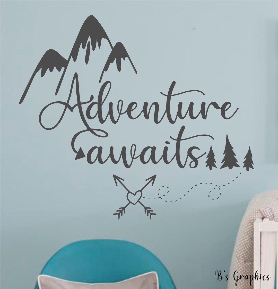 Adventure Awaits- Vinyl Wall Decal- Home Decor-bedroom Decor- Farmhouse ...