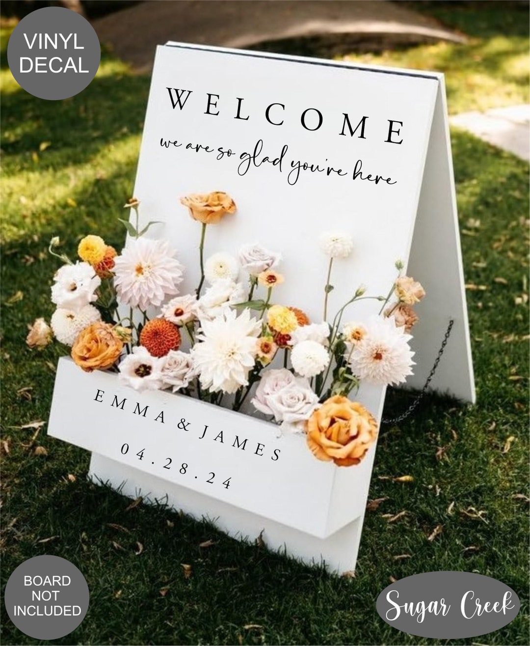 Welcome We're so Glad You're Here Wedding Decal-rustic Wedding Wedding ...