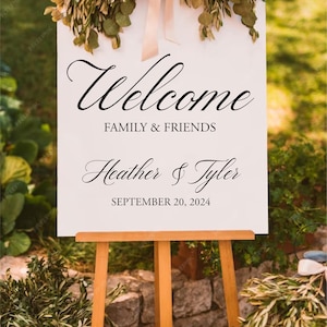 Welcome Family & Friends With Names and Date Vinyl Decal-wedding Flower ...