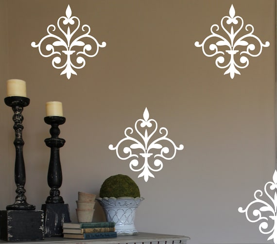 Damask Vinyl Wall Decal Damask 1 wallpaper Design-bedroom | Etsy